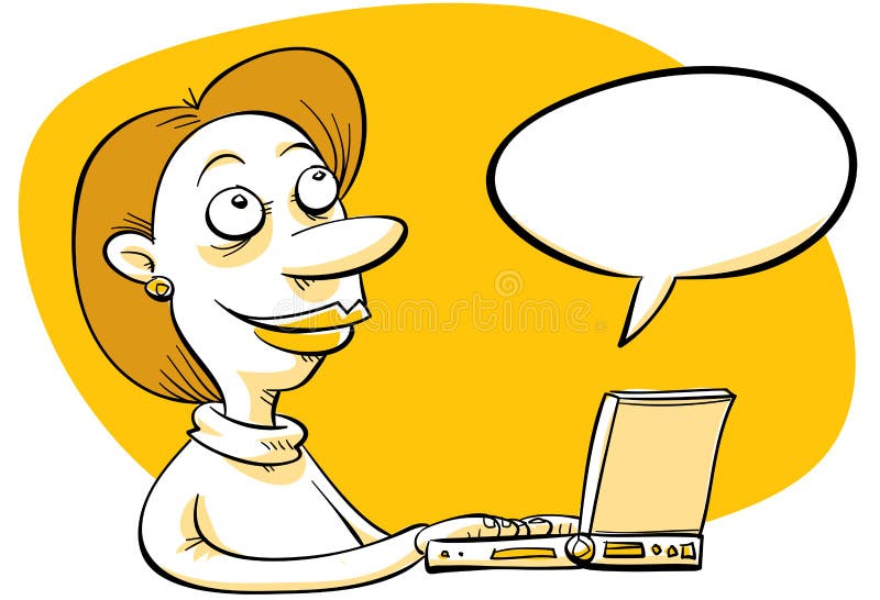 Cartoon Blogger stock illustration. Illustration of adult - 26763545