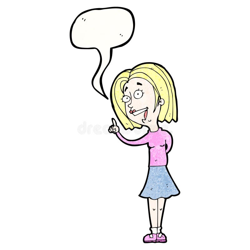 Cartoon Blond Woman Answering Question Stock Vector - Illustration of ...
