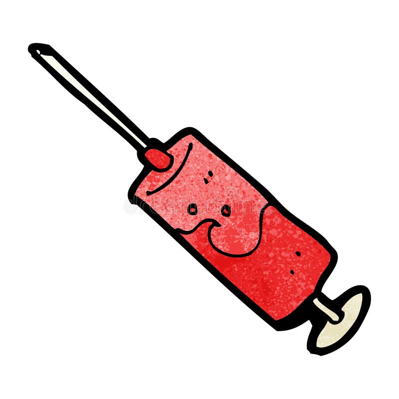 Cartoon Blood Filled Syringe Stock Illustration - Illustration of ...