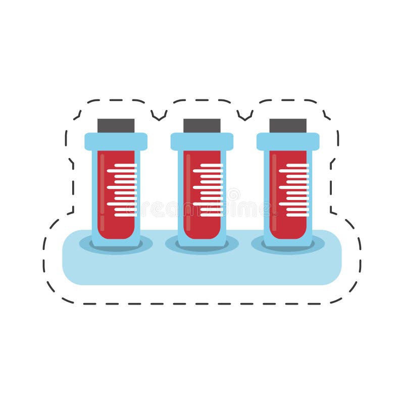 Cartoon Blood Test Tube Sample with Rack Stock Illustration ...