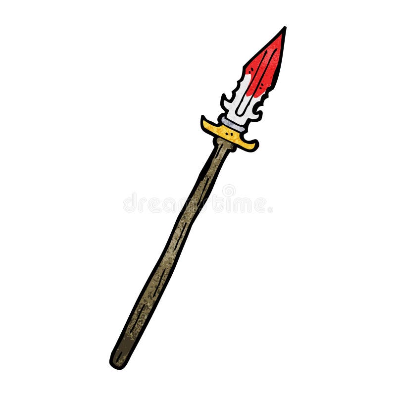 Cartoon bloody spear stock illustration. Illustration of funny - 38076340