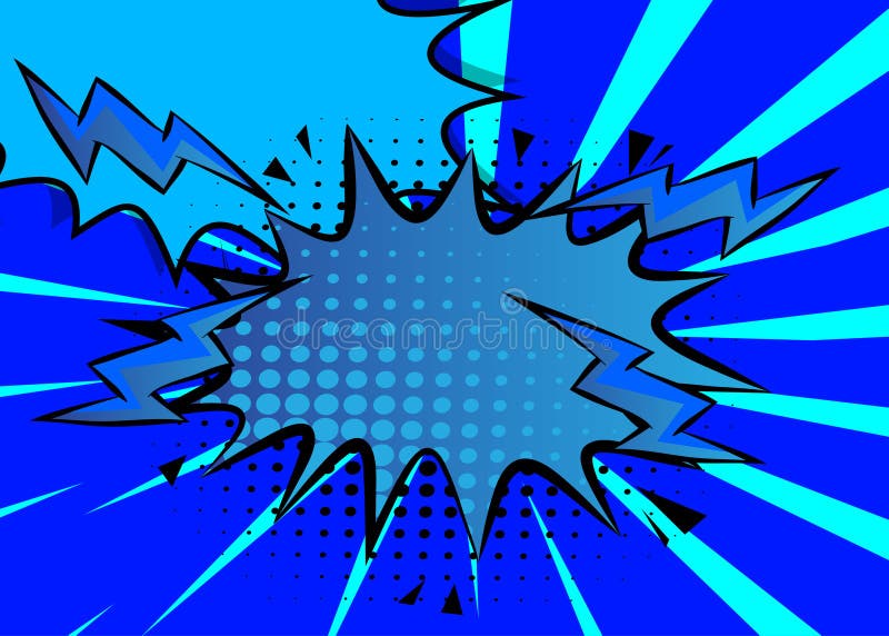 Cartoon Blue Background, Comic Book Backdrop. Retro Vector Comics Pop ...