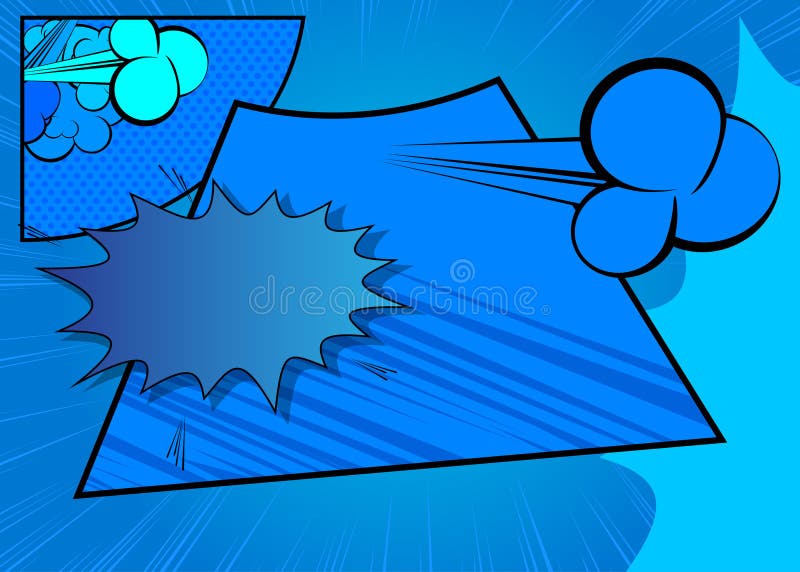 Cartoon Blue and Brown Background, Comic Book Backdrop. Retro Vector ...
