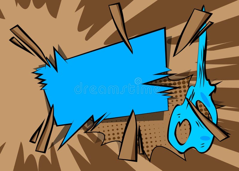 Cartoon Blue and Brown Background, Comic Book Backdrop. Retro Vector ...