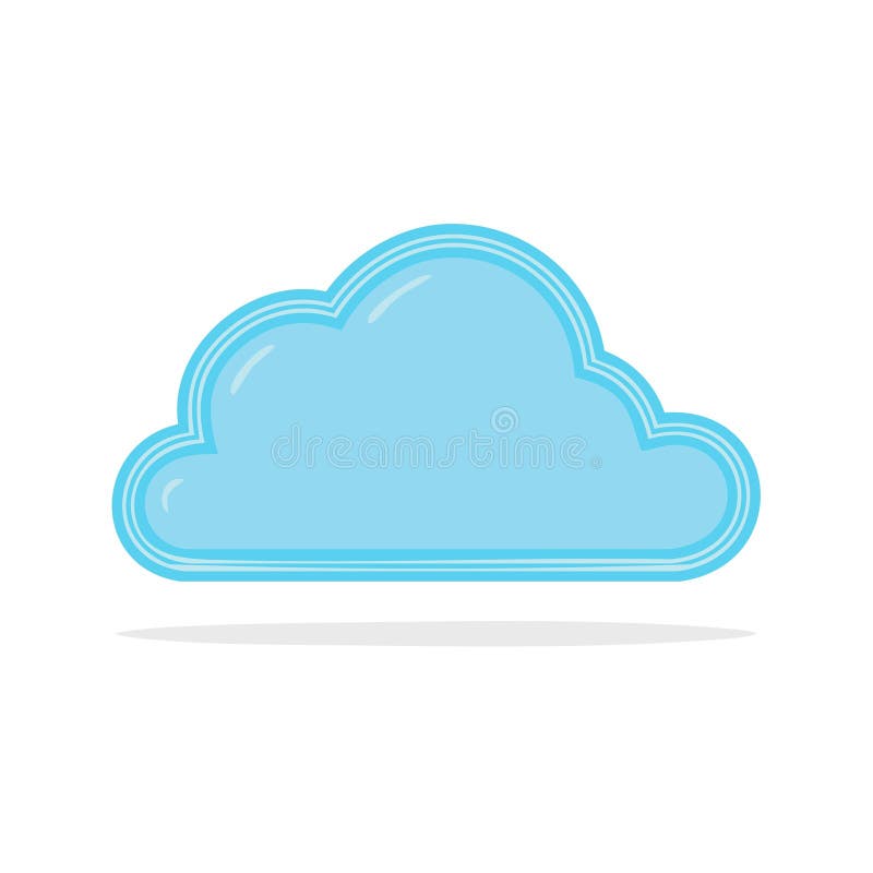 Cartoon Blue Cloud Icon Weather Design, Vector Flat Graphic Cloud ...