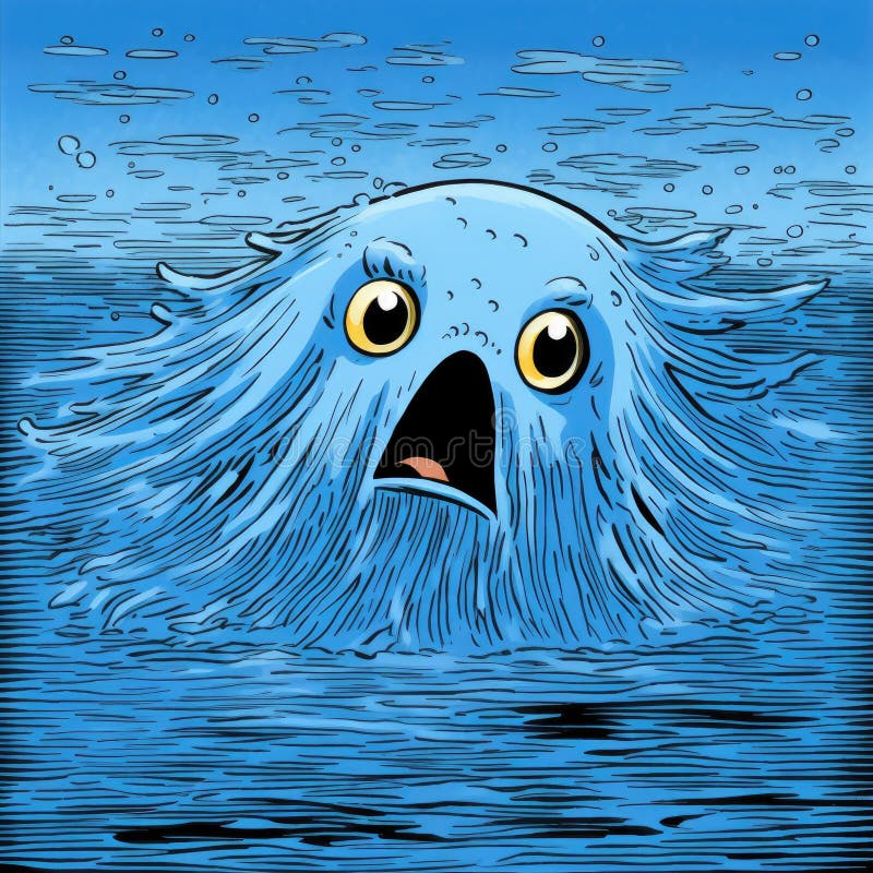 A Cartoon of a Blue Creature Stock Illustration - Illustration of ...