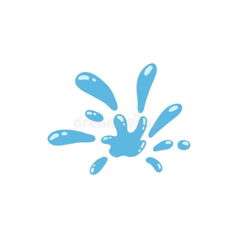 Cartoon Blue Dripping Water Drop, Splash, Spray and Tear. Liquid Flow ...