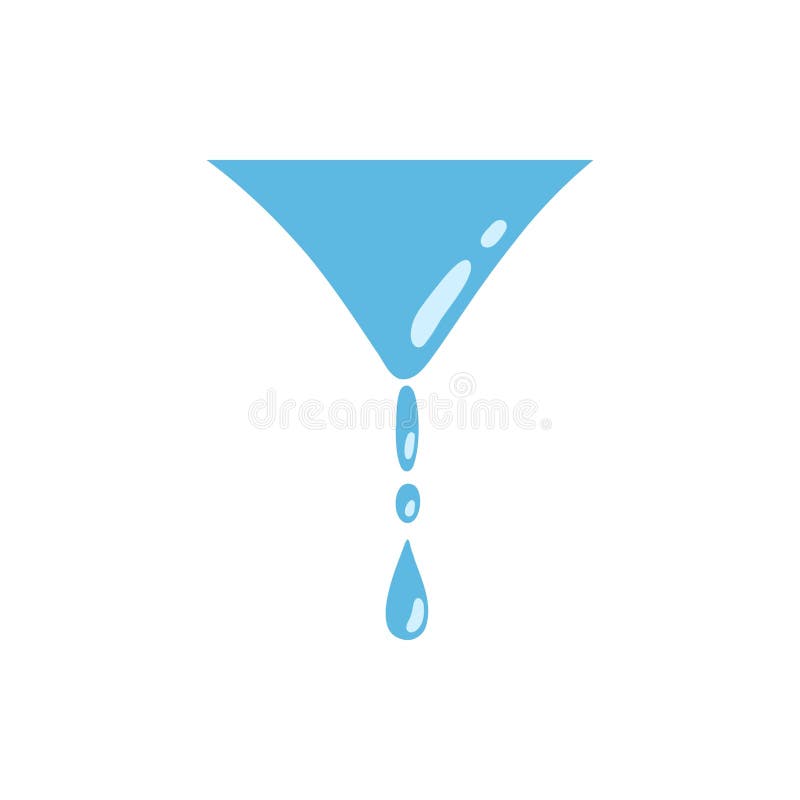 Cartoon Blue Dripping Water Drop, Splash, Spray and Tear. Liquid Flow ...