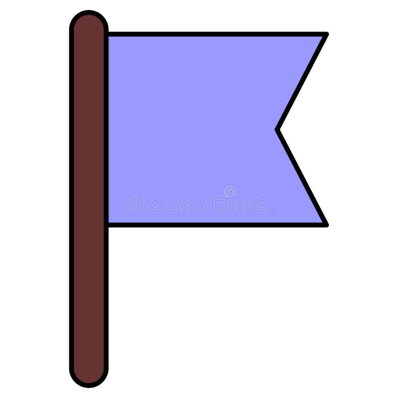 Cartoon Blue Flag.vector Illustration Stock Vector - Illustration of ...