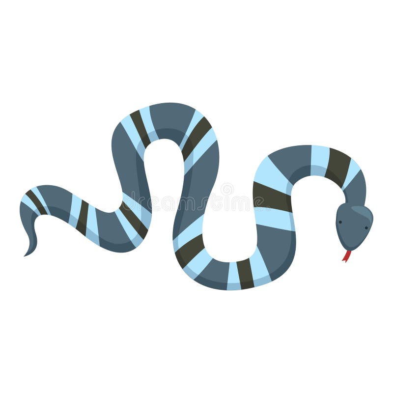 Cartoon Blue and Gray Striped Snake Illustration Stock Vector ...