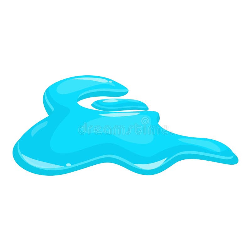 Cartoon Blue Liquid Puddle Flowing and Spreading Stock Vector ...