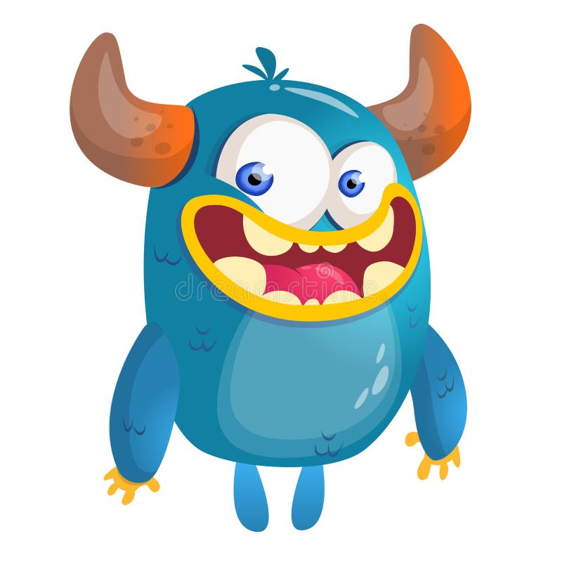 Cartoon Blue Monster. Vector Halloween Character Stock Vector ...