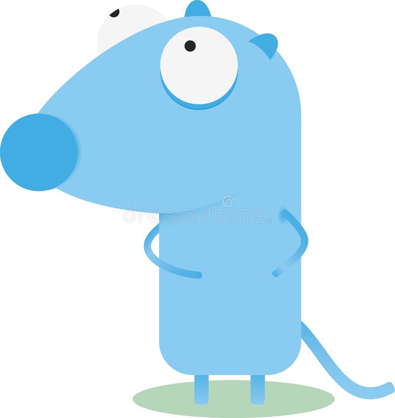 Cartoon blue mouse stock vector. Illustration of orange - 9580630