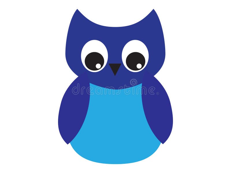 Cartoon of Blue Owl with White Background Stock Illustration ...