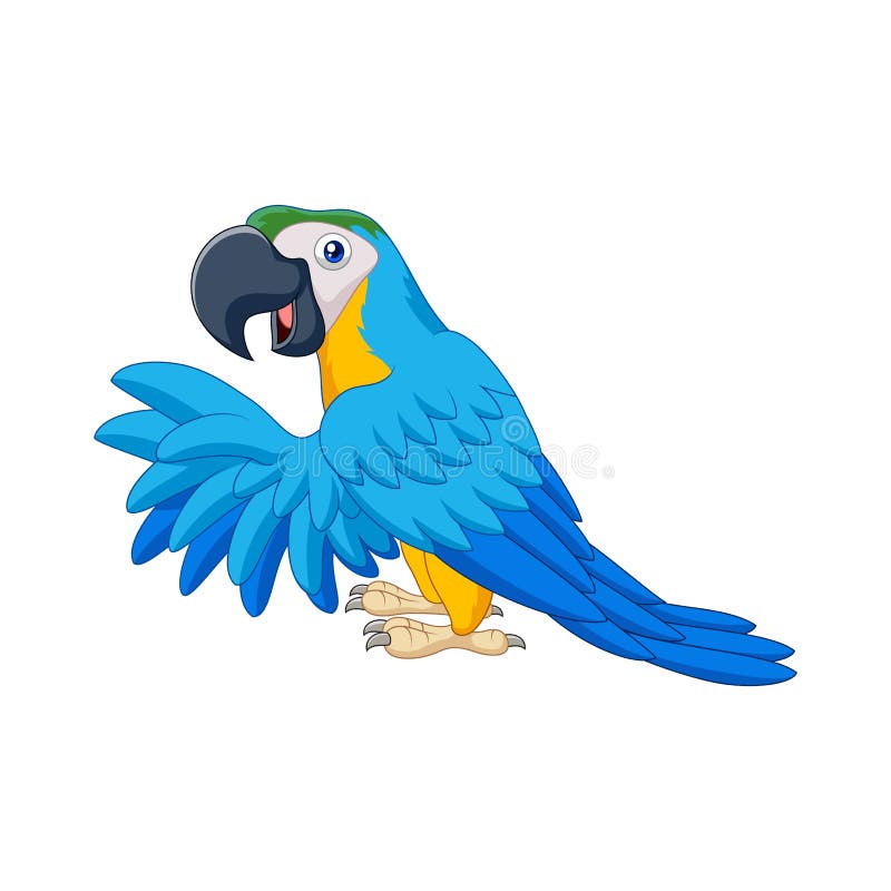 Cartoon Blue Macaw