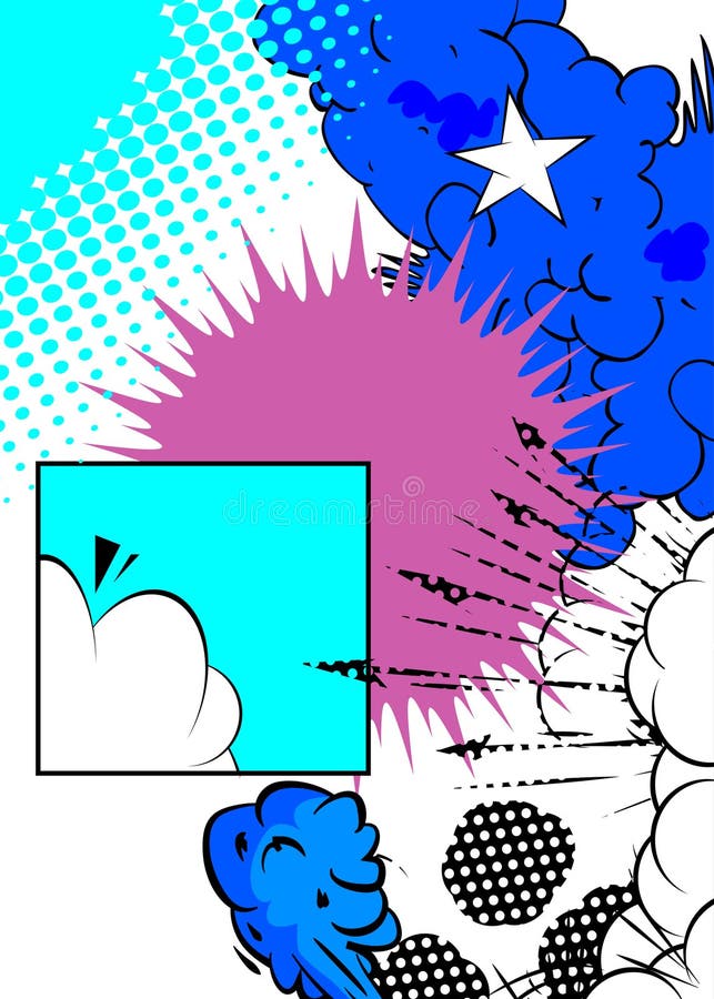 Cartoon Blue, Pink and White Background, Comic Book Vibrant Backdrop ...