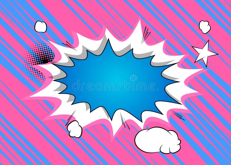 Cartoon Blue, Pink and White Colored Background, Comic Book Vibrant ...