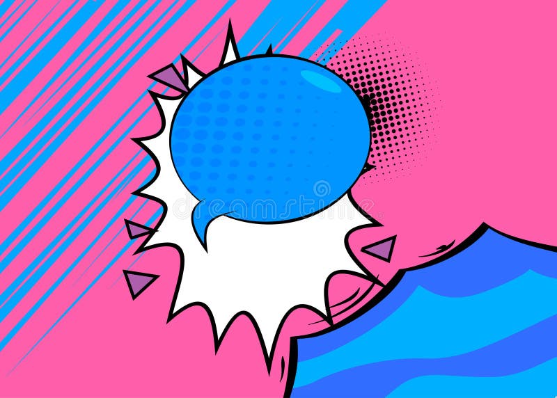 Cartoon Blue, Pink and White Colored Background, Comic Book Vibrant ...