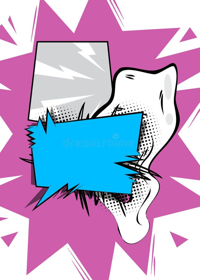 Cartoon Blue, Pink and White Colored Background, Comic Book Vibrant ...