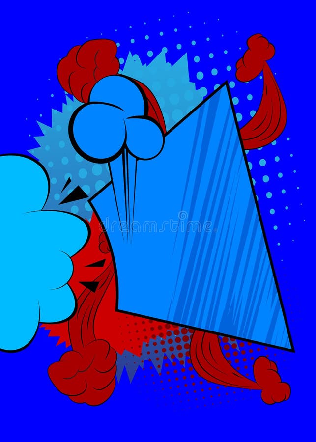 Cartoon Blue and Red Background, Comic Book Backdrop. Retro Vector ...
