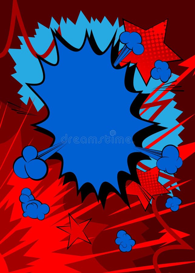 Cartoon Blue and Red Background, Comic Book Backdrop. Retro Comics Pop ...