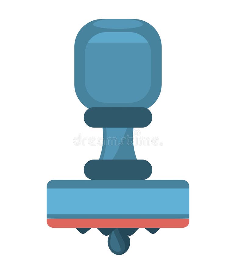 Cartoon Blue Rubber Stamping Supplies Stock Vector - Illustration of ...