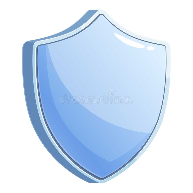 Cartoon Blue Shield Providing Security and Safety Stock Illustration ...