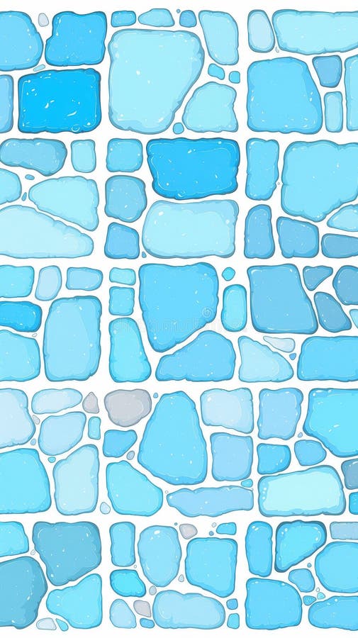 Cartoon Blue Stone Seamless Pattern Stock Illustration - Illustration ...