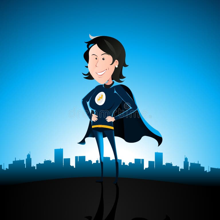 Cartoon Blue Super Lady Stock Illustrations – 184 Cartoon Blue Super ...
