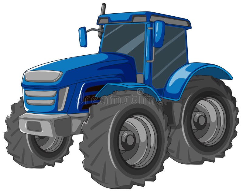 Blue tractor and bulldozer stock vector. Illustration of farming - 79891538