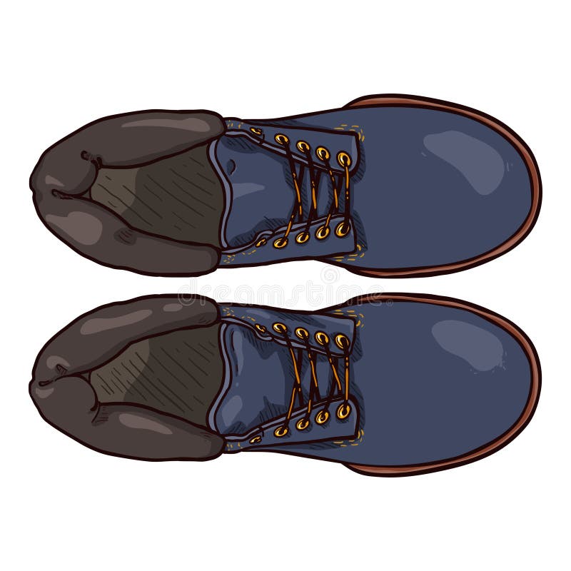 Cartoon Blue Work Boots. Vector Illustration Stock Vector ...