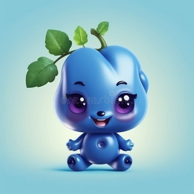 Blueberry Cartoon Character Smiling Stock Illustrations – 191 Blueberry ...