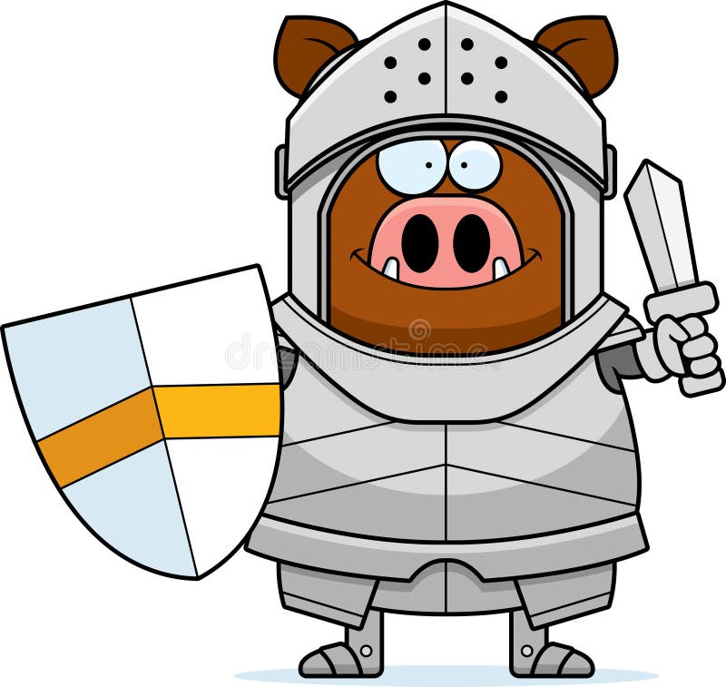 Cartoon Boar Knight Sword stock vector. Illustration of helmet - 116015573