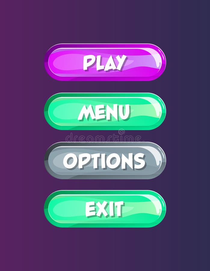 Cartoon Board For Computer Game Menu Interface Stock Vector ...