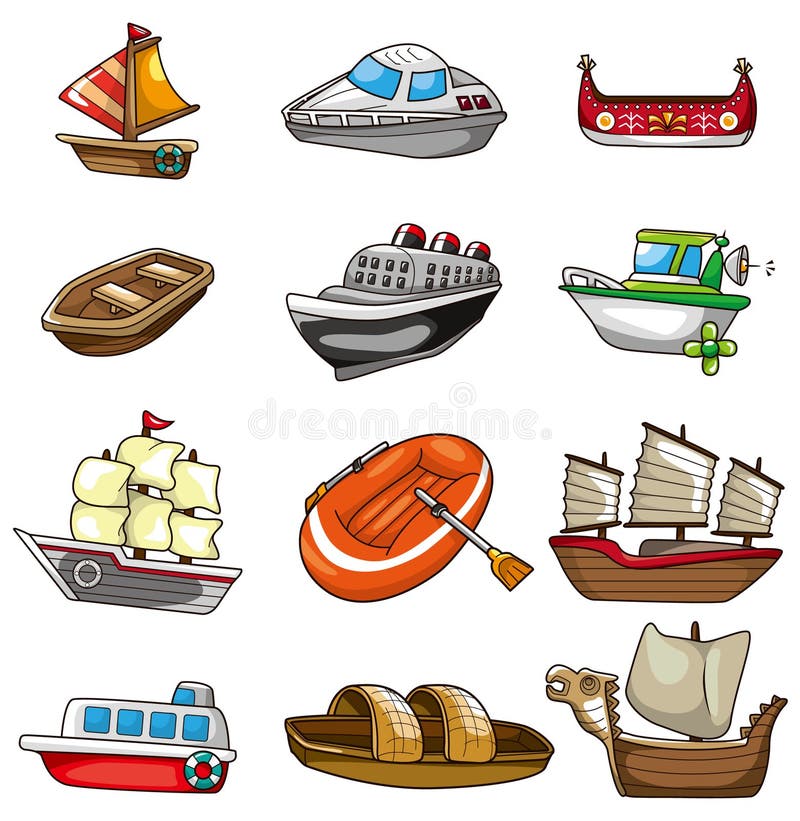 Cartoon boat icon stock vector. Illustration of captain - 18731881