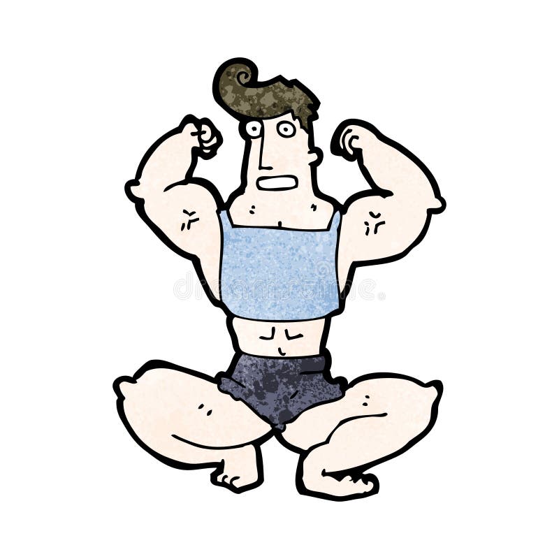 Cartoon Body Builder Posing Stock Vector - Illustration of silly ...