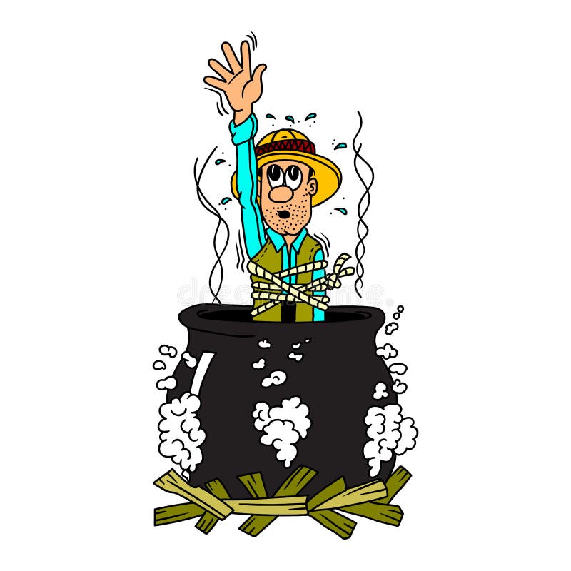 Cartoon boiled man stock vector. Illustration of design - 258002258
