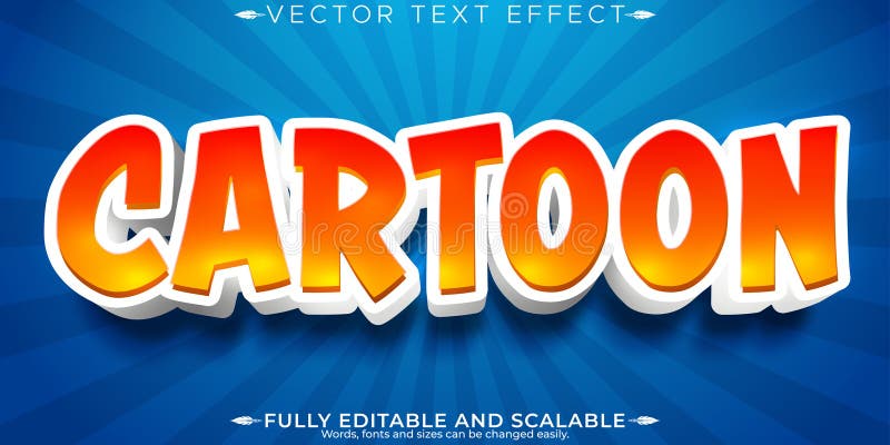 Cartoon Bold Text Effect, Editable Funny and Comic Text Style Stock ...