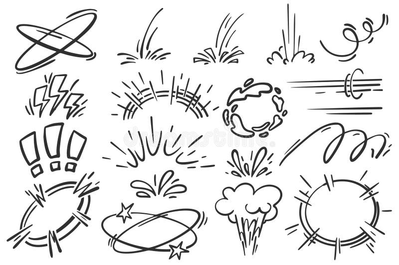 Cartoon Bomb Boom Effect. Vector Bang Burst and Splashes Elements ...