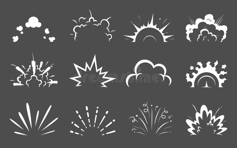Cartoon Bomb Explosion and Comic Boom Blast Clouds Stock Vector ...