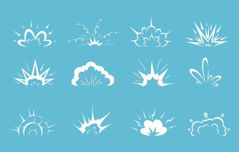 Cartoon Bomb Explosion, Comic Smoke Clouds, Fire Stock Vector ...