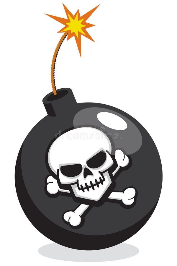 Cartoon Bomb with Skull and Crossbones Stock Illustration ...