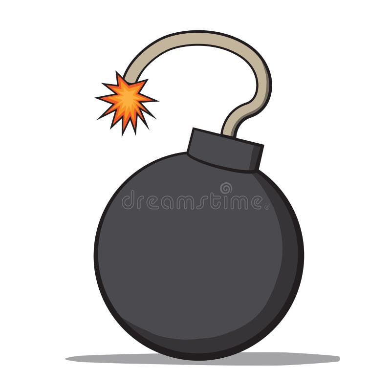 Cartoon Bomb. Vector Illustration Stock Vector - Illustration of mortar ...