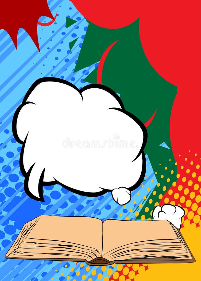 Cartoon Book, Comic Book Library. Retro Vector Comics Pop Art Design ...