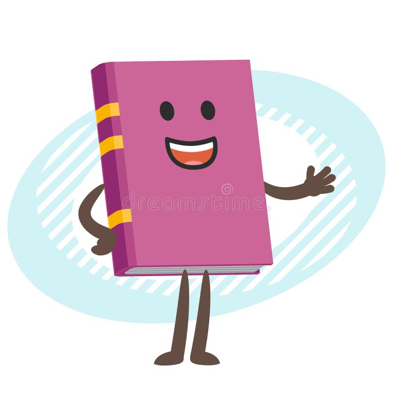 Cartoon Book Character Explaining and Pointing Somewhere with His Hand ...