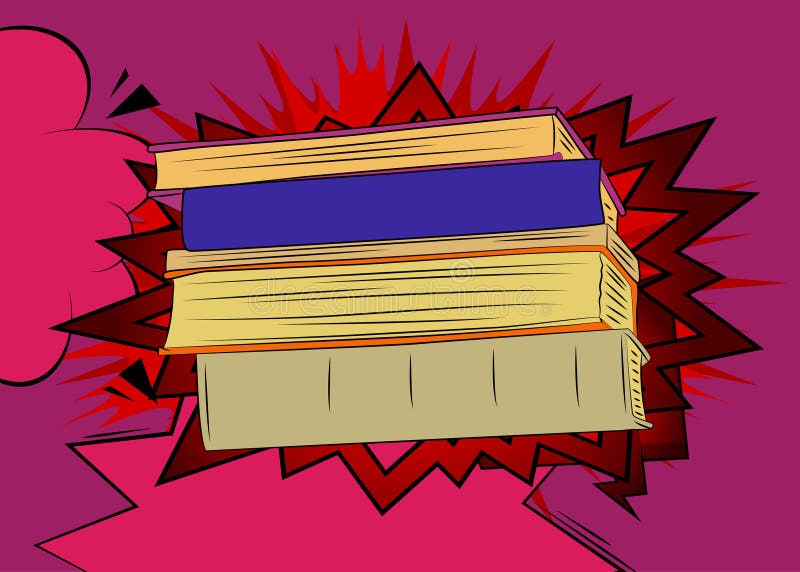 Cartoon Book, Comic Book Library. Retro Vector Comics Pop Art Design ...