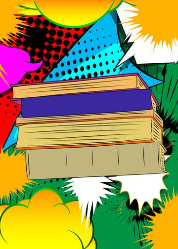 Cartoon Book, Comic Book Library. Retro Vector Comics Pop Art Design ...