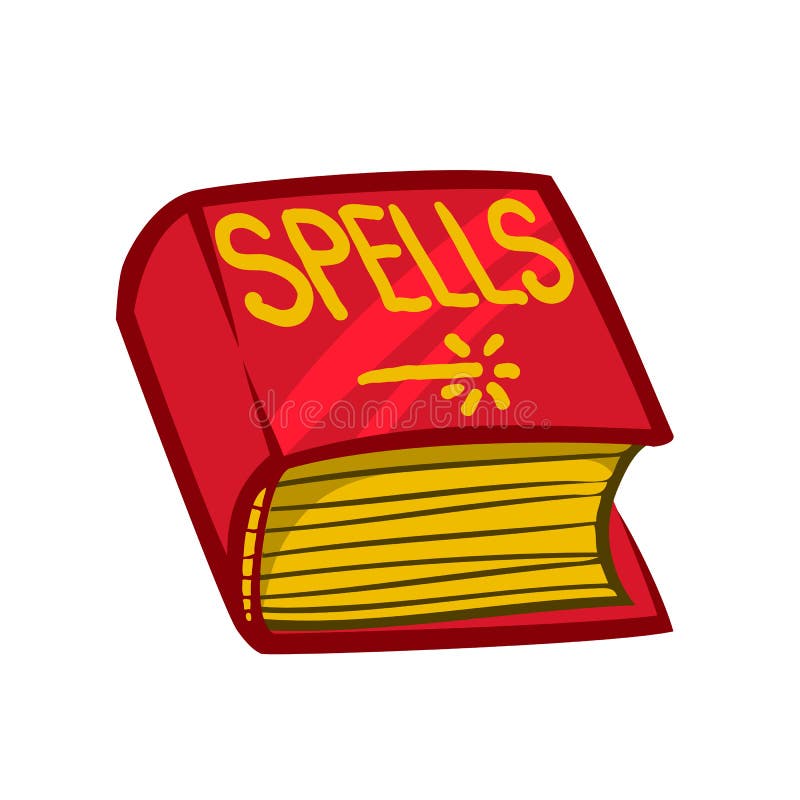 Cartoon Book of Spells. Vector Illustration Stock Vector - Illustration ...