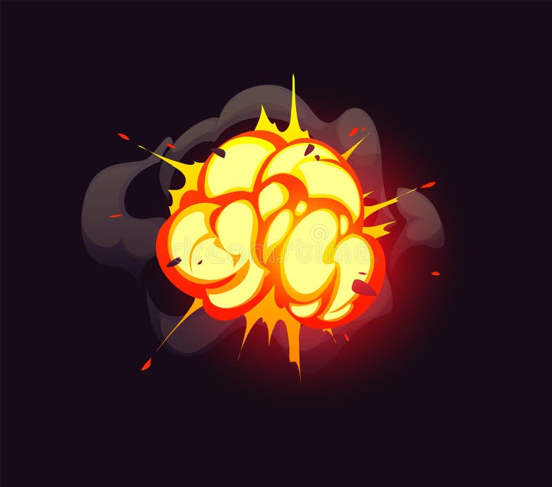 Cartoon Boom Cloud, Bomb Blast Explosion Effect Stock Vector ...