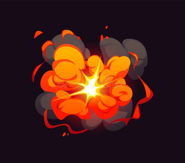 Cartoon Boom Cloud, Bomb Blast Explosion Effect Stock Vector ...